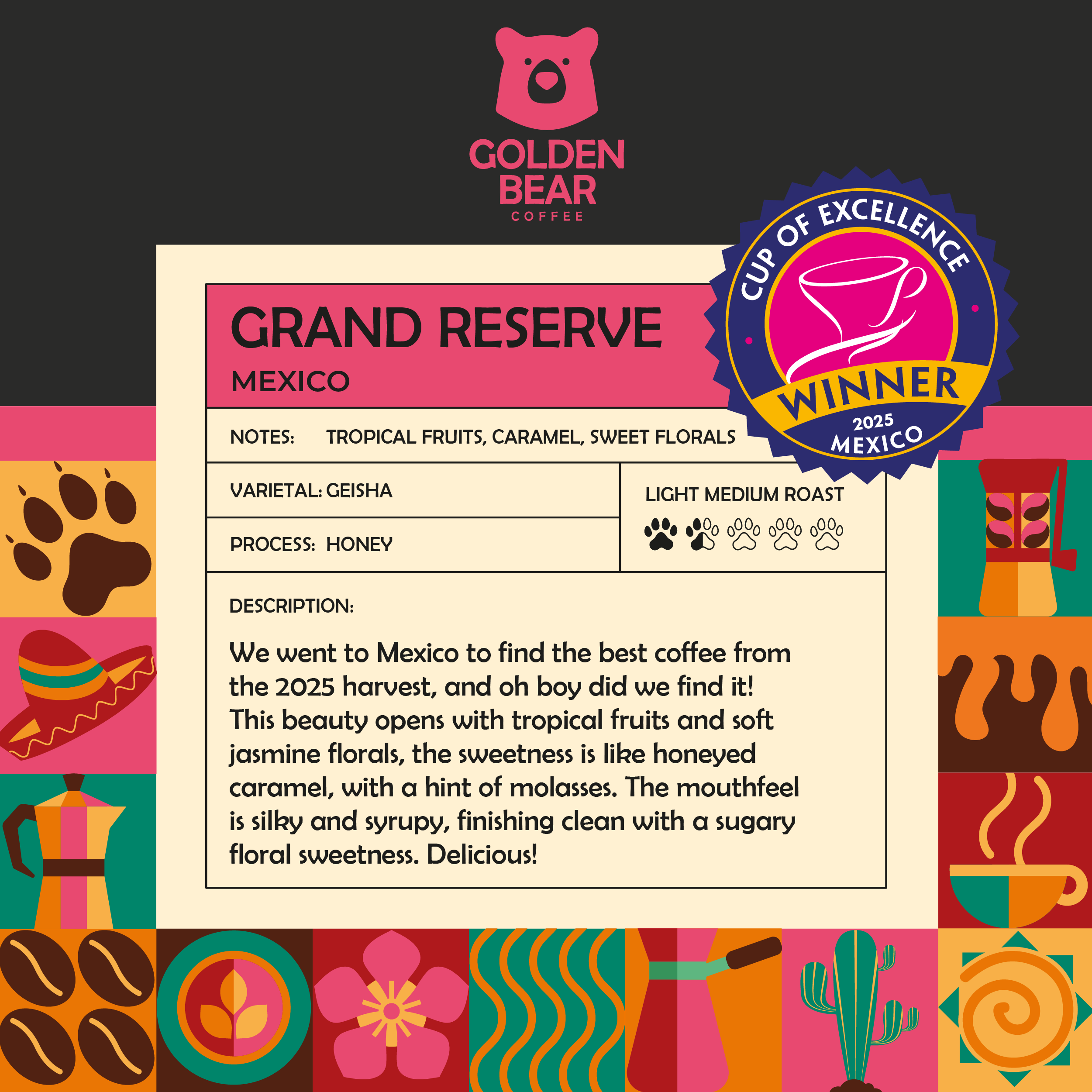 Grand Reserve Geisha Cup of Excellence Mexico 2025 #2 – GoldenBearCoffee